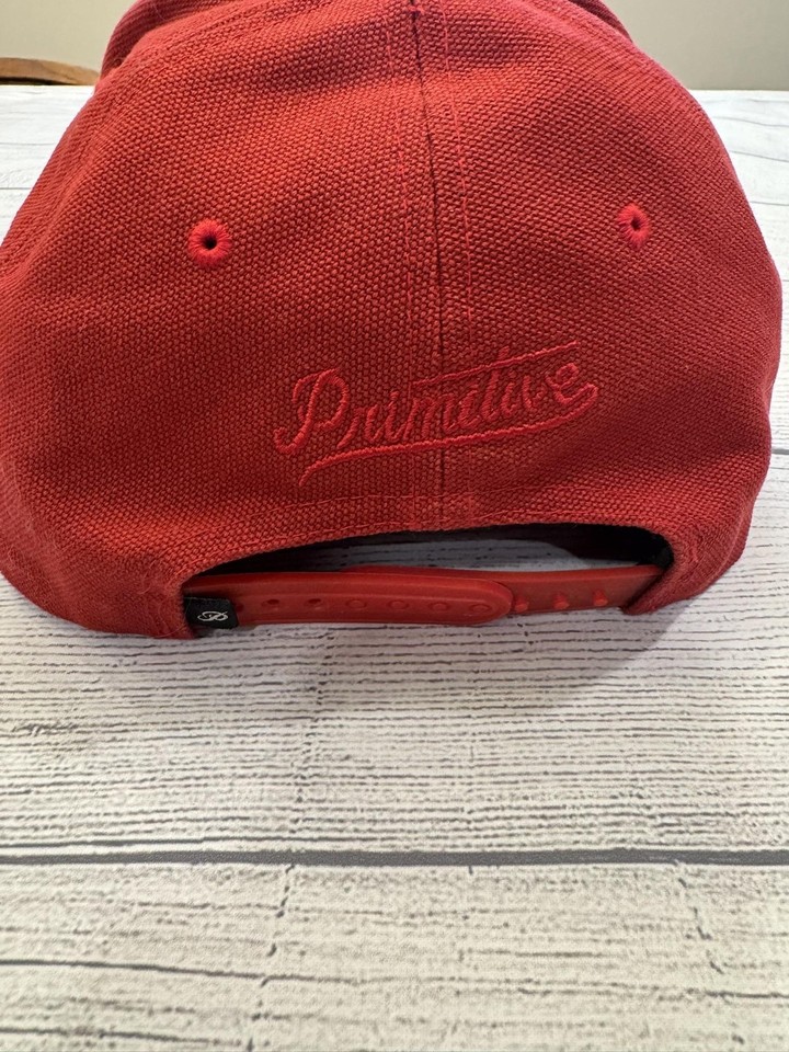 Primitive Hat Cap Snap Back Mens Red Tan P Logo Skateboard Streetwear ...