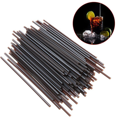 100X Black Plastic Mini Cocktail Straws For Celebration Drinks Party ...