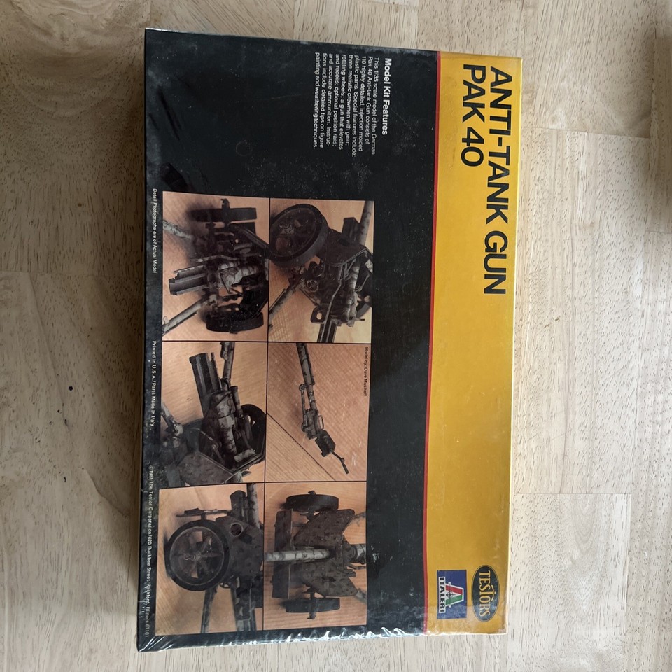 Vintage Testors/Italeri 1:35 Scale Anti-Tank Gun PAK 40 Model Kit ...