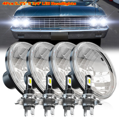 For Ford Galaxie 500 1962-1974 4pc 5.75" 5-3/4 inch Round LED ...