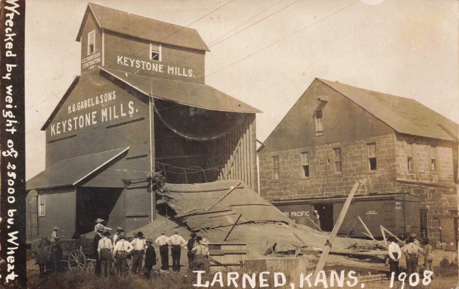 A View Of The Collapse, Keystone Mills, Larned, Kansas KS RPPC 1908 | eBay