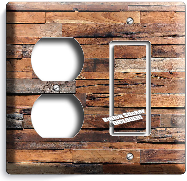 RUSTIC RANCH BARN WEATHERED WOOD LIGHT SWITCH OUTLET PLATES LOG CABIN ...