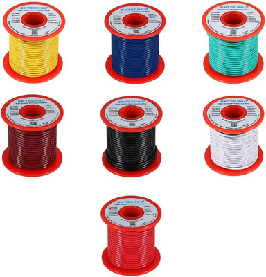 18 Gauge PVC 1007 Solid Electric Wire Kit 7 Color Each 50 Ft 18 AWG ...