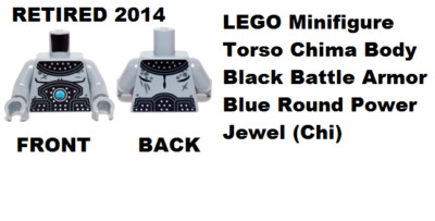 LEGO Minifigure Torso Bare Chest Muscles Gray Fur Jewel Front Chima ...