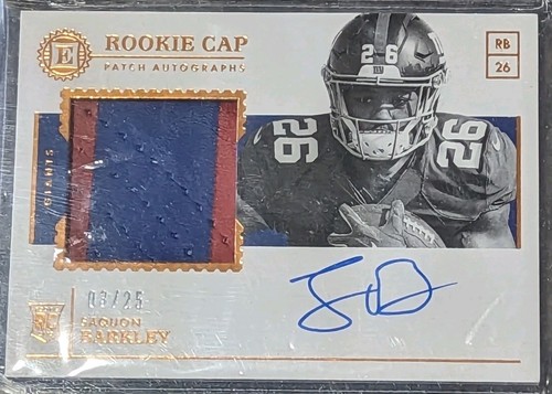 2018 Panini Encased Saquon Barkley Rookie Cap Patch Auto /25 BGS 9.5 ...