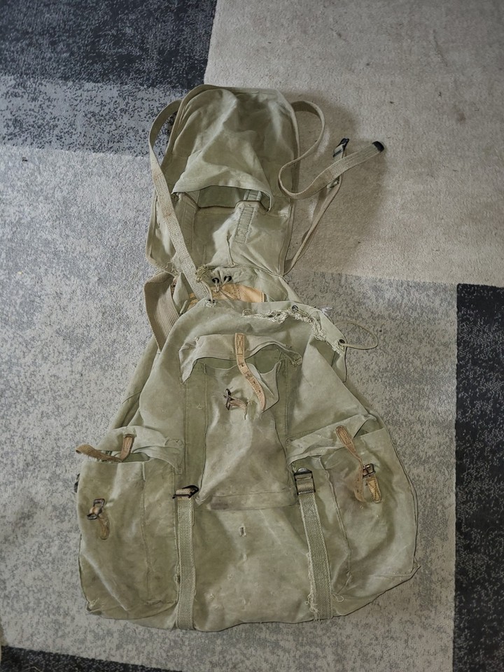 WWII US Army Backpack Frame ONLY Vintage Mountain Troop Metal Curved w ...