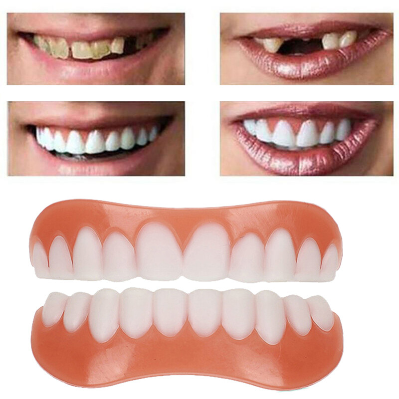 *Snap On False Teeth Upper Lower Dental Veneers Dentures Tooth Cover ...