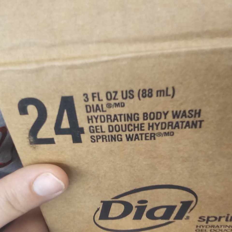Case Lot of 24 Dial Hydrating Spring Water Body Wash, 3 oz. Travel Size ...