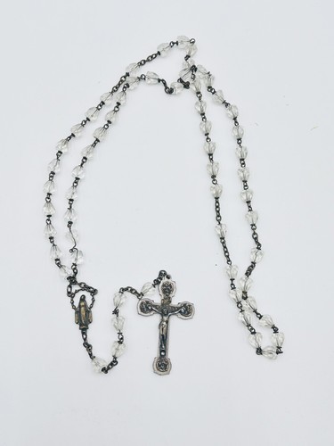 VINTAGE ROSARY BEADS CROSS CRUCIFIX INRI ITALIAN 22” LONG | eBay