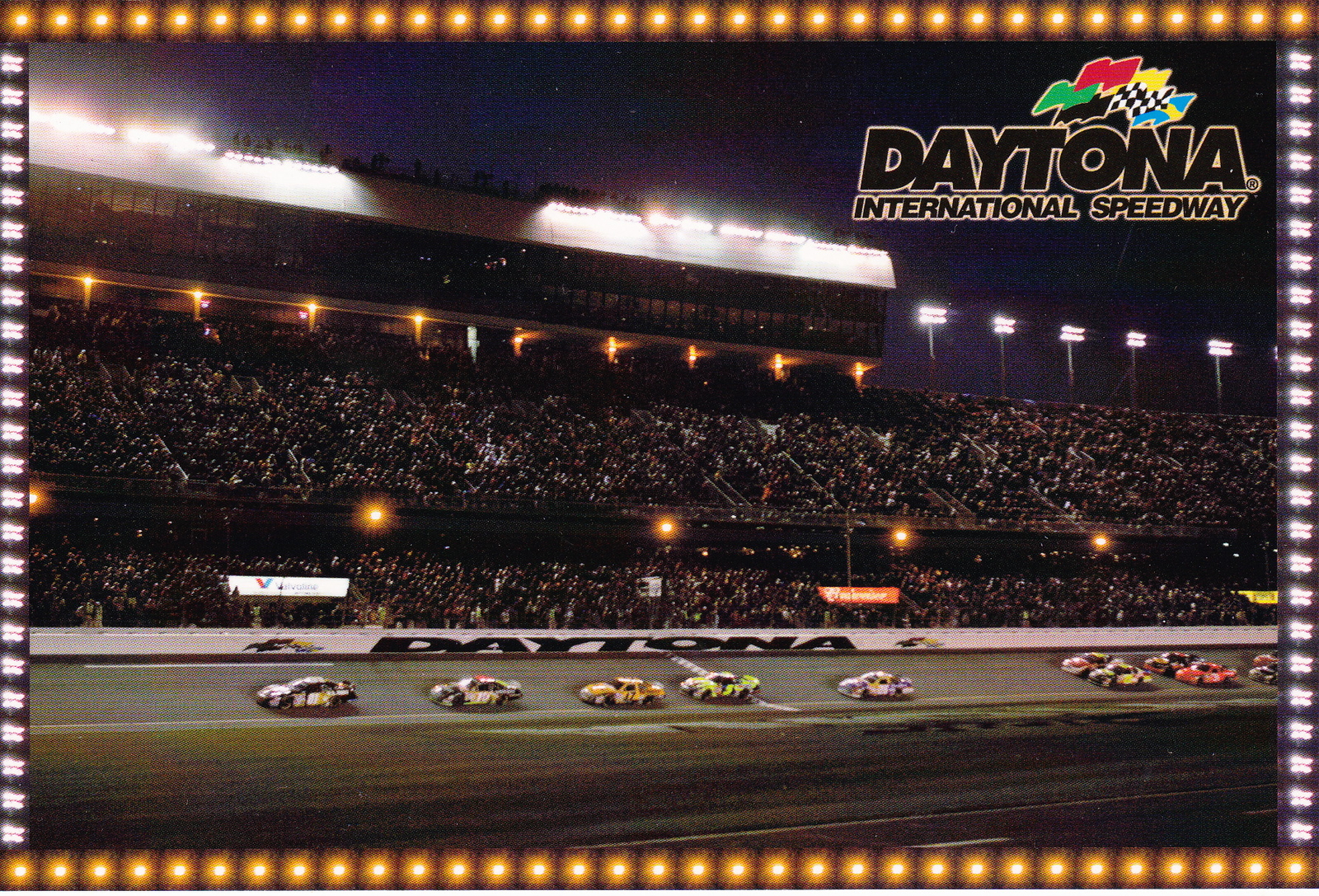 DAYTONA INTERNATIONAL SPEEDWAY POSTCARD - AT NIGHT | eBay