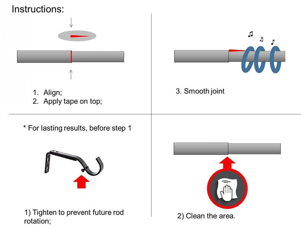 Curtain Rod Joint Ramp Tapes (10 counts) | Easy Sliding Tapes... | eBay