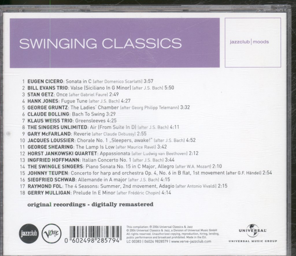 Various Artists Swinging Classics CD Europe Verve 2006 Sealed ...