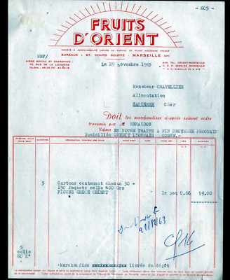 MARSEILLE (13) FRUITS / FIGUES de GRECE "FRUITS D'ORIENT" Facture en ...