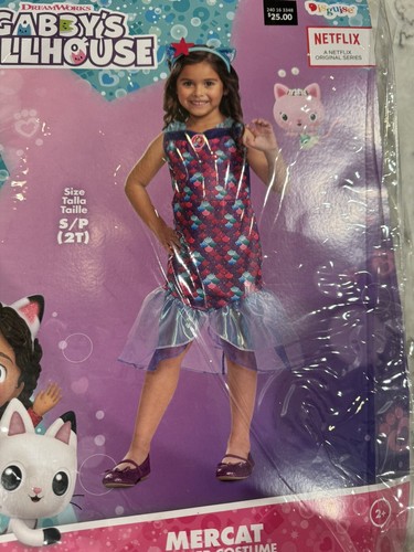 Gabbys Dollhouse Mercat Toddler Costume Size 2T With Headband NEW | eBay