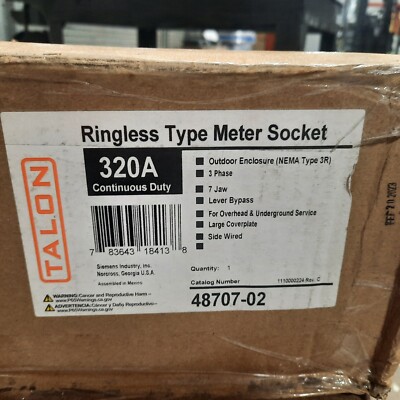 Talon - Siemens 48707-02 600 VAC 320 Amp 3-Phase4-Wire 7-Jaw1-Position ...