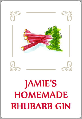 Large Homemade Rhubarb Gin Labels Personalised Homemade Drinks Stickers ...