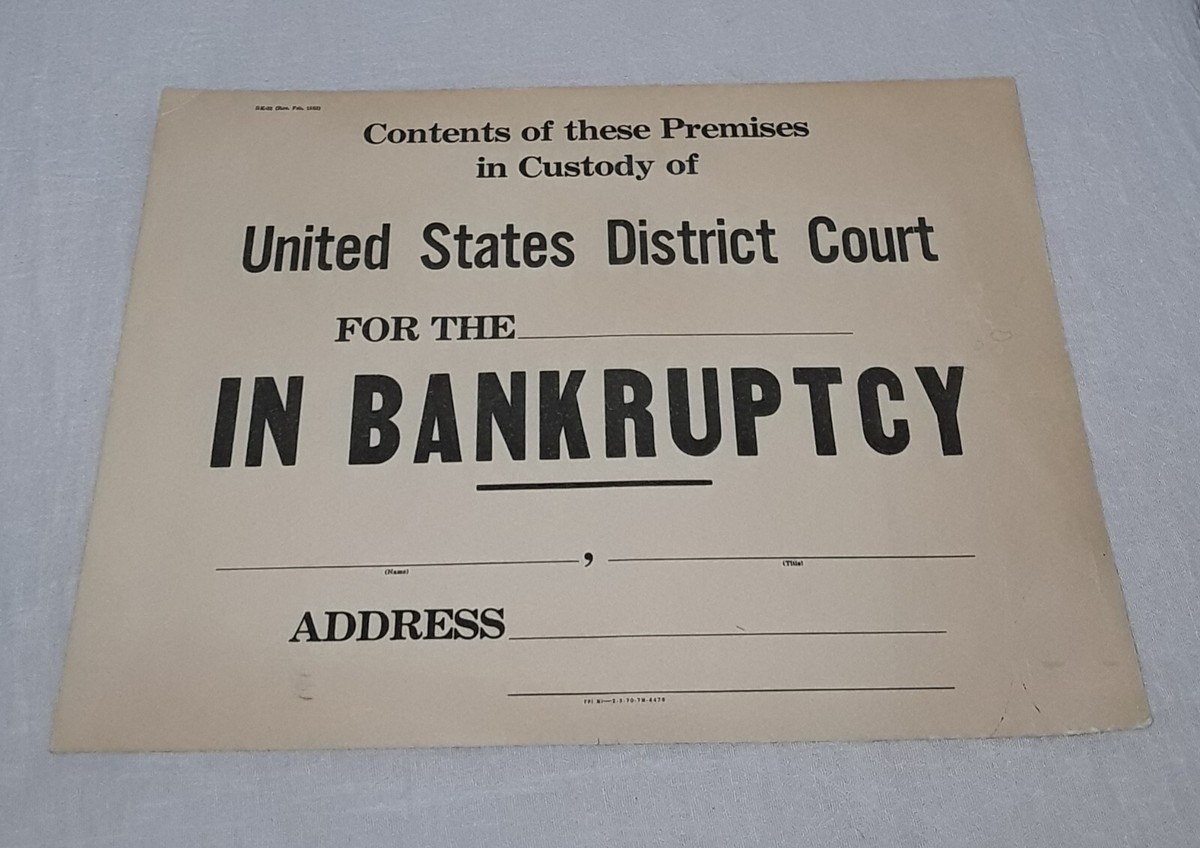 Bankruptcy Sign