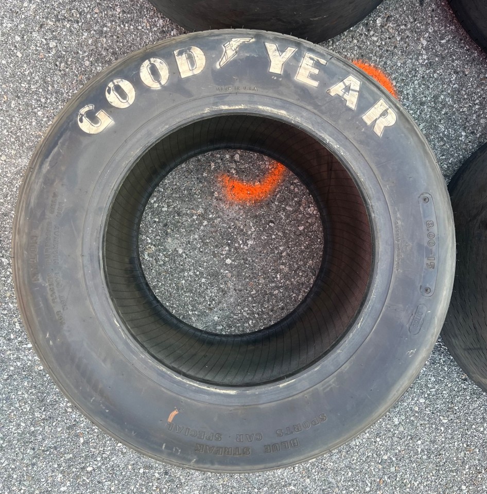 Vintage GOODYEAR BLUE STREAK SPORTS CAR SPECIAL 8.00-15 TIRE Ferrari ...