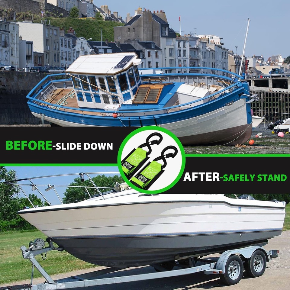 Transom Tie Down Kits (2PK) -2" x 48" Boat Transom Straps - 1,200lb ...