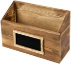 Burnt Wood Wall Mounted Mail/File/Magazine Holder w/ Chalkboard Label ...