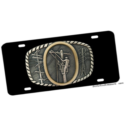 Power Lineman Technician Design Emblem Aluminum License Plate Novelty ...