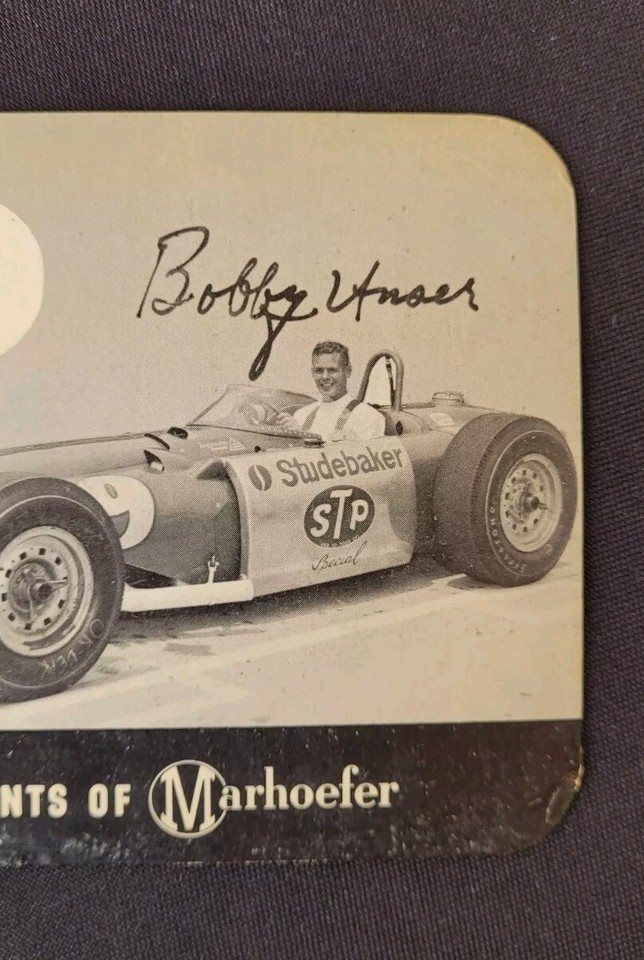 1965 Marhoefer Meats Racing Bobby Unser Card, 3-Time Indianapolis 500 ...