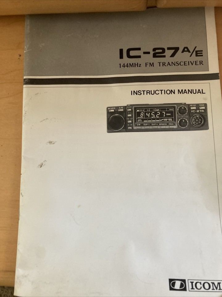 ICOM VHF TRANSCEIVER MODEL IC-27A used including 12v car adapter ,instr ...