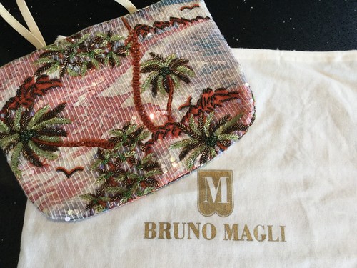 New BRUNO MAGLI Sequined Handbag, Tropical Design, with Dust Bag | eBay