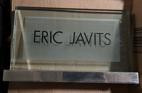 ERIC JAVITS LOGO GLASS DISPLAY STAND *FREE SHIPPING | eBay