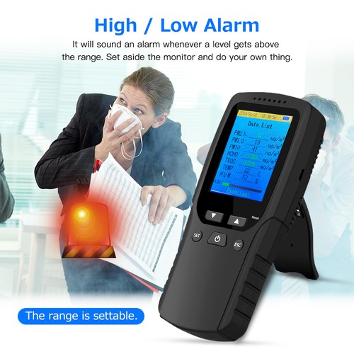 Protable Air Quality Tester Monitor for Formaldehyde PM2.5 TVOC PM10 ...