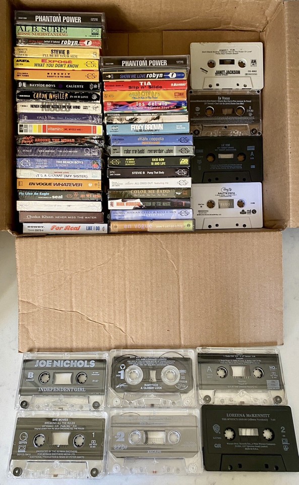 Large LOT 92 Cassettes & Cassette Singles 80s 90s Rock Rap Pop R&B ...
