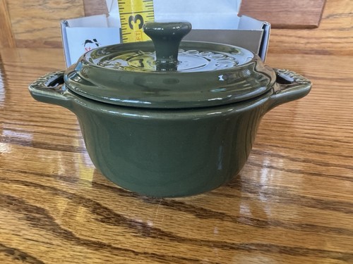 STAUB Ceramic 0.25 Qt Mini Round Cocotte Basil Green 4 Inch Zwilling ...