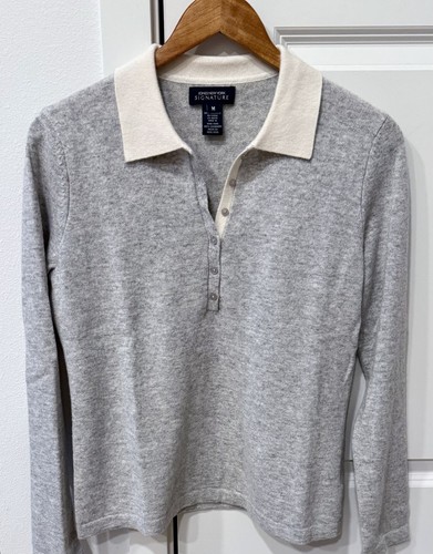 Jones New York Signature Women’s Size M Gray 100% Cashmere Sweater Long ...
