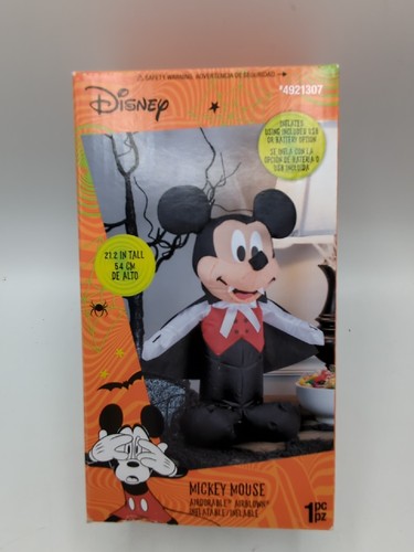 Disney Gemmy Halloween 21” Mickey Mouse Vampire Airblown Inflatable ...