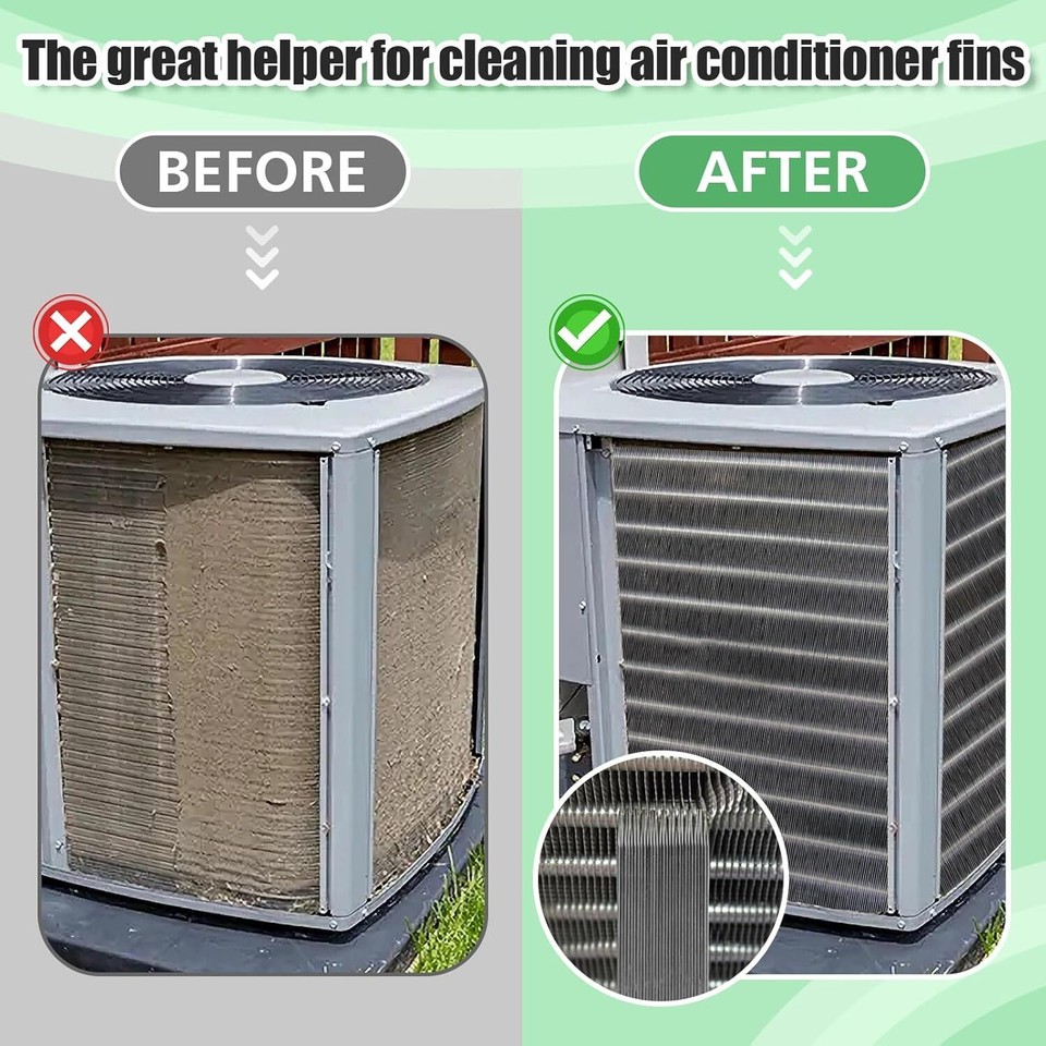 Air Conditioner Fin Combs Kit AC Coil Comb Cleaning Brush Condenser ...