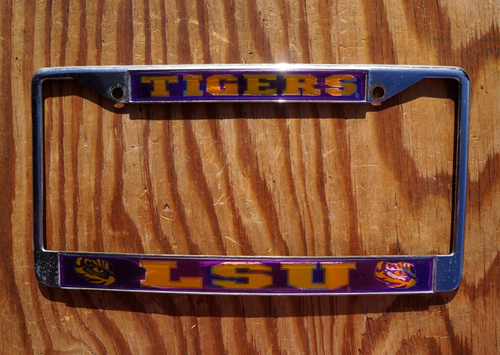 Vintage Louisiana LSU License Plate FRAME - TIGERS | eBay