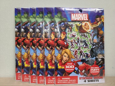 Marvel Stickers 4 sheets with Over 300 Stickers Puffy Stickers Party ...