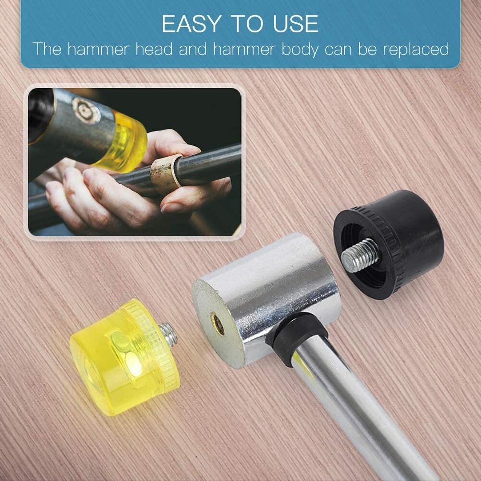 High Quality 25mm Non-Slip Double Faced Rubber Hammer Nylon Head Mallet ...