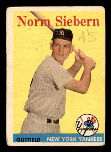 1958 Topps Baseball #54 Norm Siebern PR *e1 | eBay