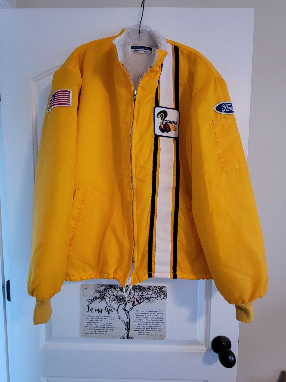Vintage Ford Shelby Cobra Racing Jacket Yellow Lined … - Gem