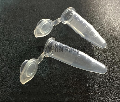 100Pcs Lab Clear Micro Plastic Test Tube 1.5ml Centrifuge Vial Snap Cap ...