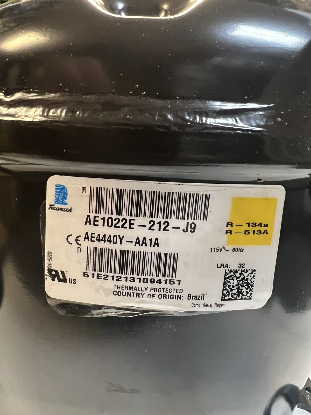 TECUMSEH COMPRESSOR AE4440Y-AA1A 1/3 HP 115V | eBay