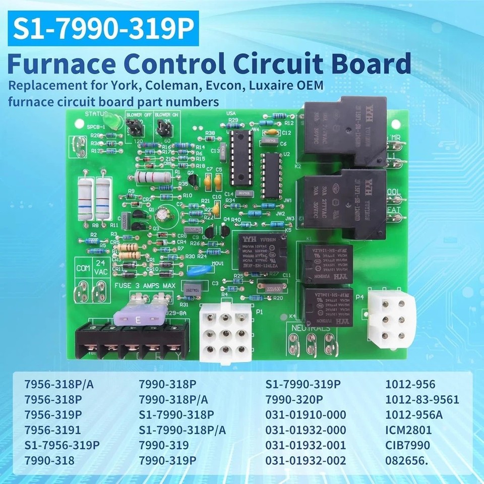 Furnace Control Circuit Board， Replacement for Coleman Evcon York ...