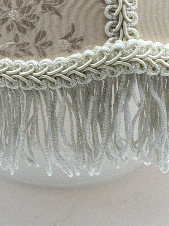 Mid Century Modern Scalloped Dome Fringed Lamp Shade Vintage Boudoir | eBay