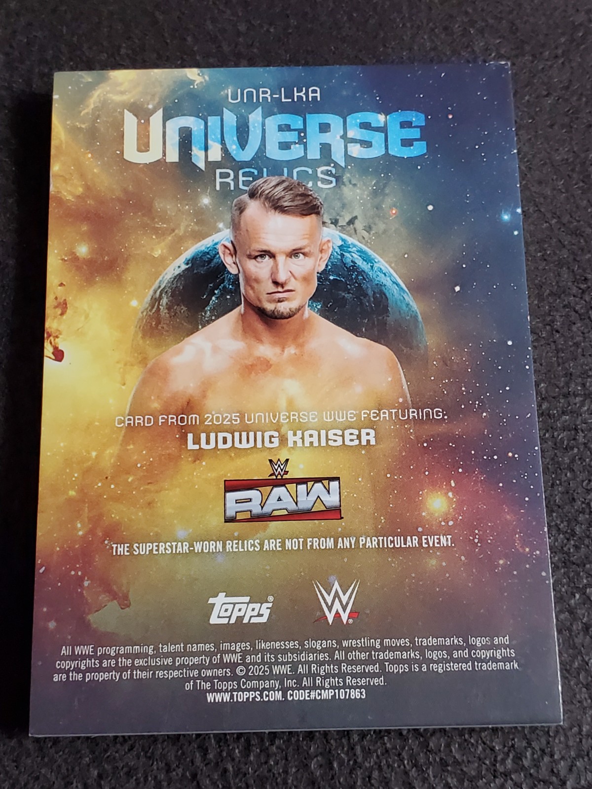 2025 Topps Universe WWE Ludwig Kaiser Universe Relic /199 | eBay