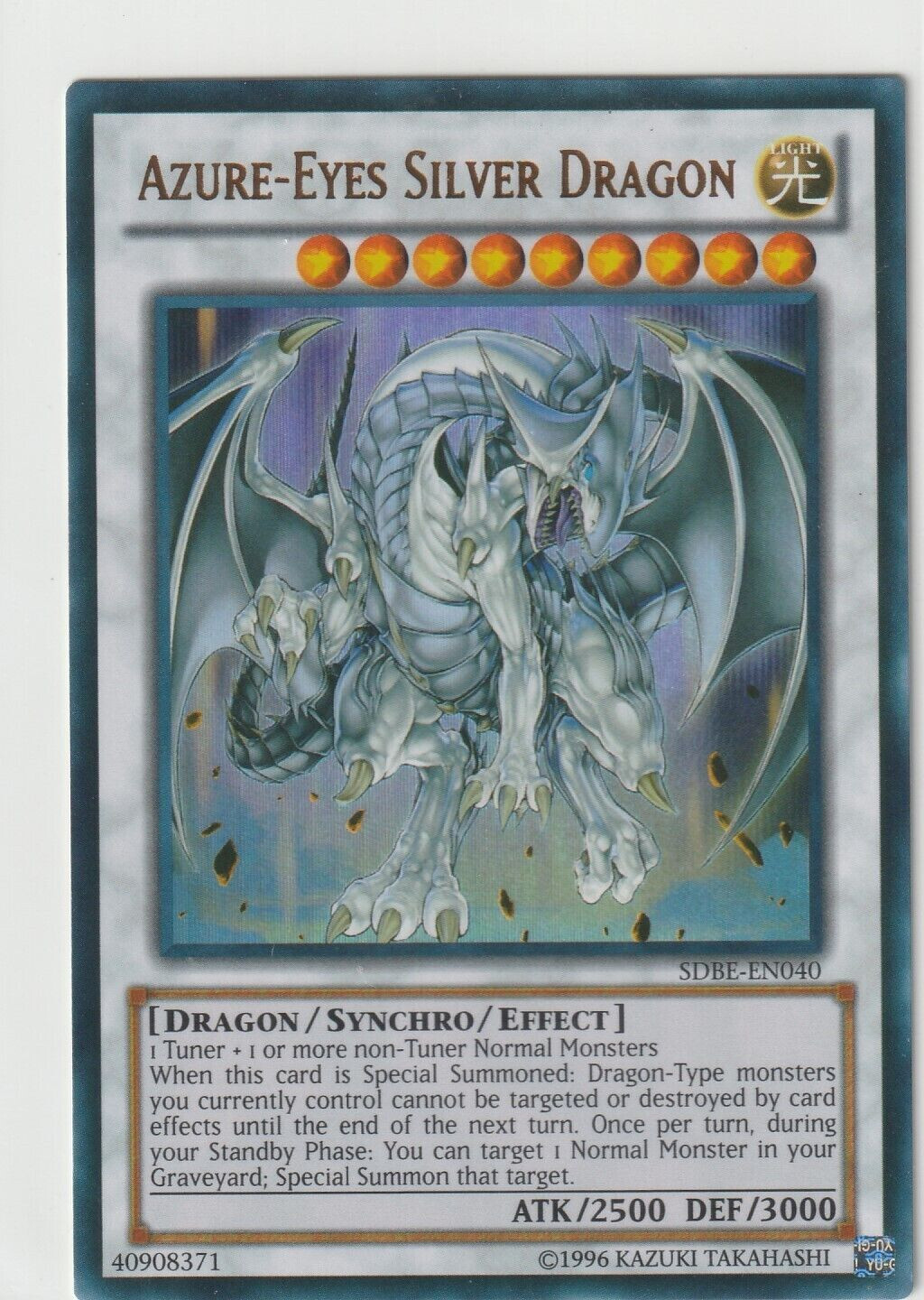 Yugioh 3x Azure-Eyes Silver Dragon x3 SDBE-EN040 Ultra Rare UNLIM ED NM ...