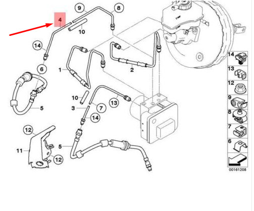NEW BMW M3 E90 FRONT BRAKE PIPE 34302283681 2283681 ORIGINAL 34-30-2 ...
