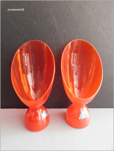 Morgantown CORONET Gypsy Fire Orange Slant Glass Hurricane ...