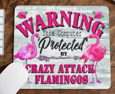 Flamingo Mouse Pad crazy attack funny mousepad office gift decor desk ...