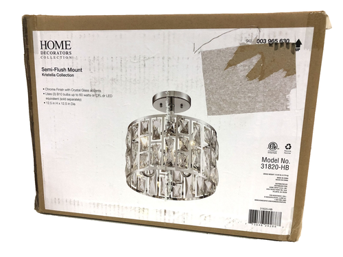 Home Decorators Collection Kristella 12.5" 3Light Chrome Semi Flush ...